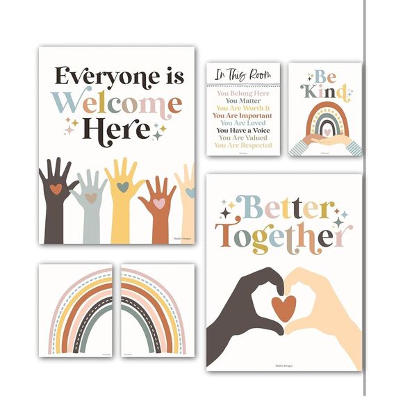 Hadley Designs | Art | New 6 Rainbow Diversity Posters For Classroom ...